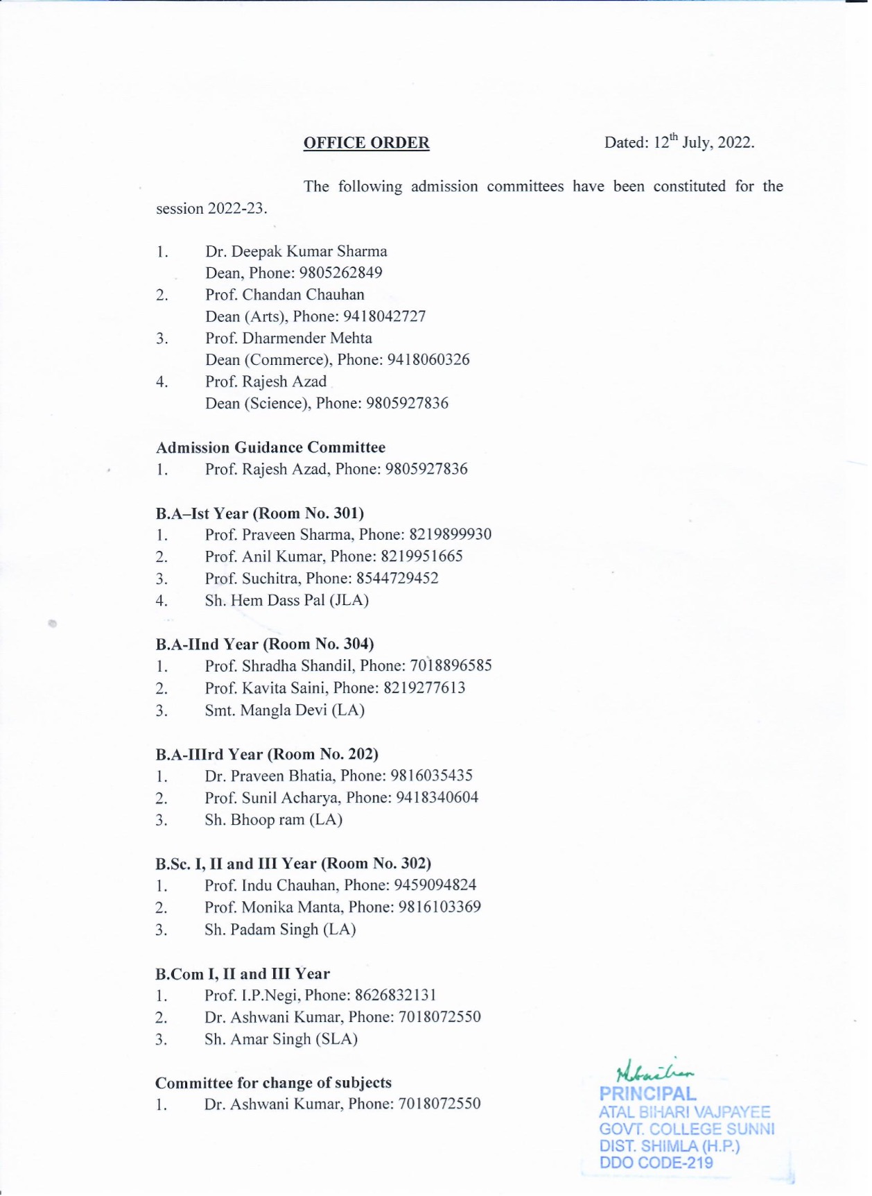 Govt. Degree College : Sunni